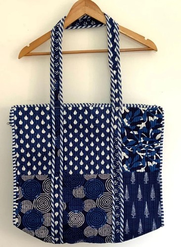 Indian Indigo Blue Patchwork Bag Quilted Shoulder Women's bags Cotton ...