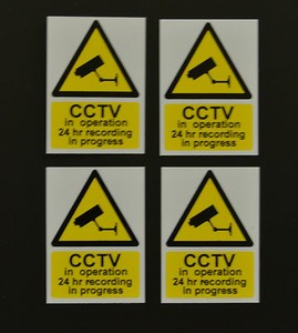 Pack Of 4 CCTV In Operation 24 Hr Recording In Progress Sign Or Sticker ...