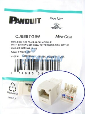 GENIUNE Panduit CJ688TGIW Cat6 Mini-Com Jack Module, Off-White ~STSI | eBay