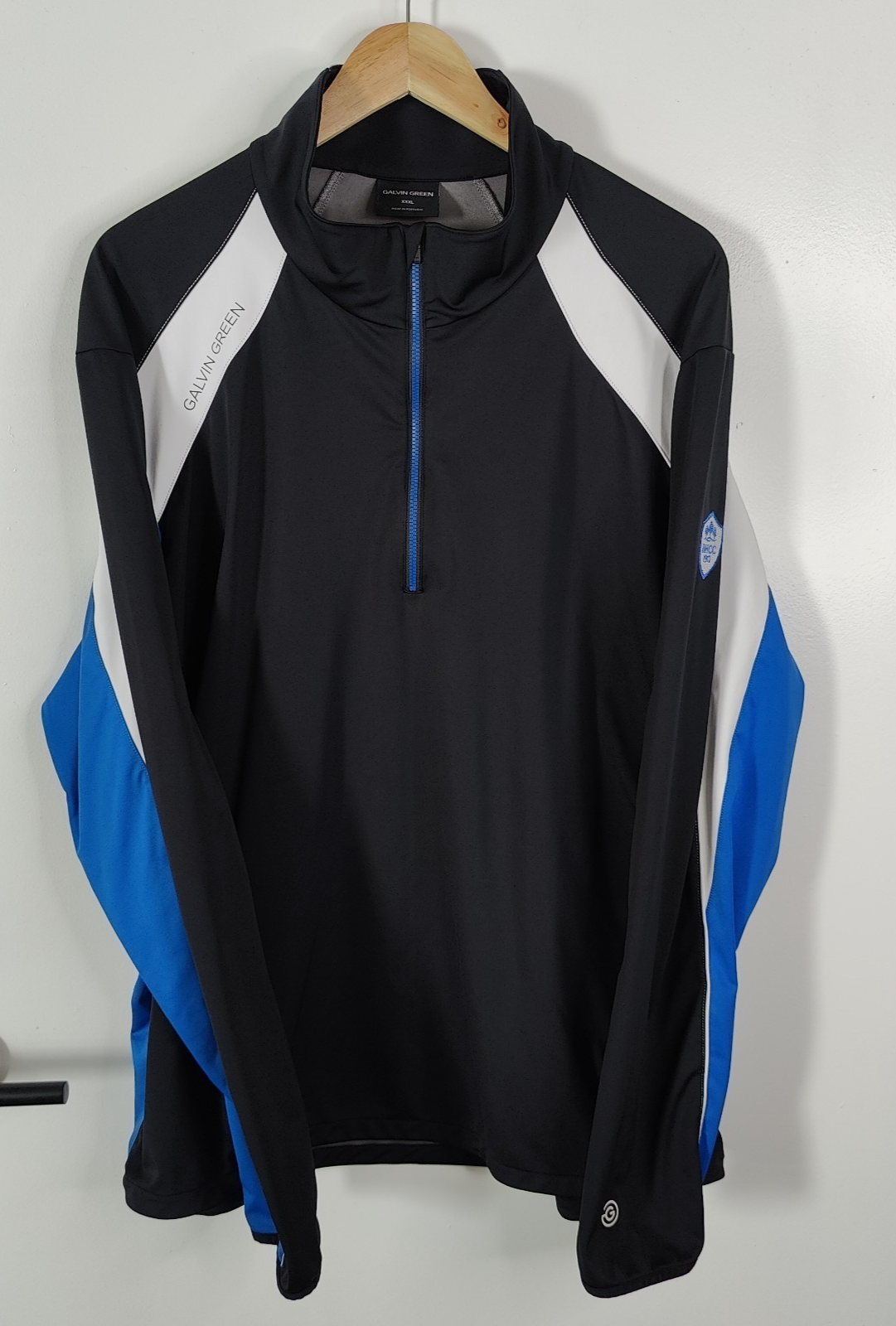 Galvin Green Size Mens XX IFC-1 Gore Windstopper 1/4 Zip Jacket Black Blue Logos | eBay