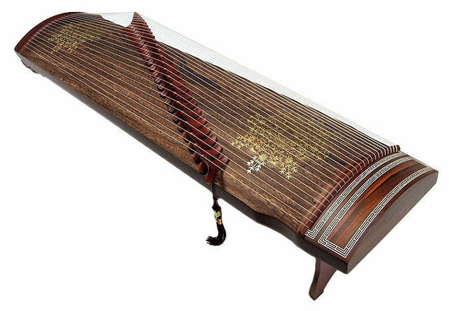 GAYAGEUM 25 STRINGS KOREAN TRADITIONAL ZITHER KAYAGEUM _ GOLD ETHNIC ...