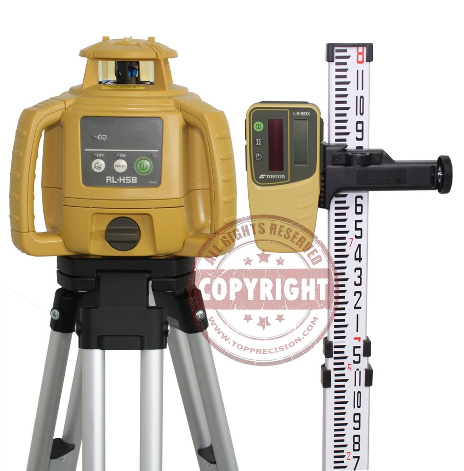 NEW! TOPCON RL-H5B SELF-LEVELING ROTARY LASER LEVEL PACKAGE, TRANSIT,RL ...
