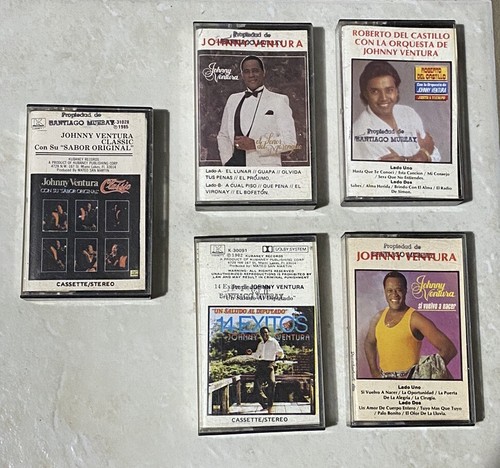 Johnny Ventura 5 Cassette Lot - Roberto Del Castillo - Si Vuelvo A ...
