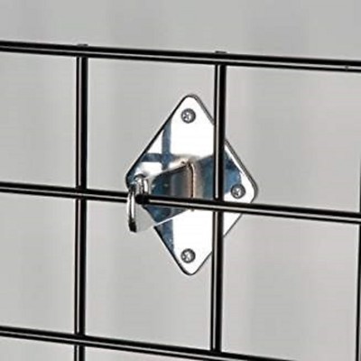 Gridwall Wall Mount Bracket - Grid Panel Mounting Brackets - Chrome ...
