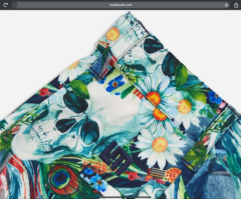 NEW Loudmouth Golf Heritage Short SKULLS 9” Inseam Sz 36 NWT Rare-Out ...