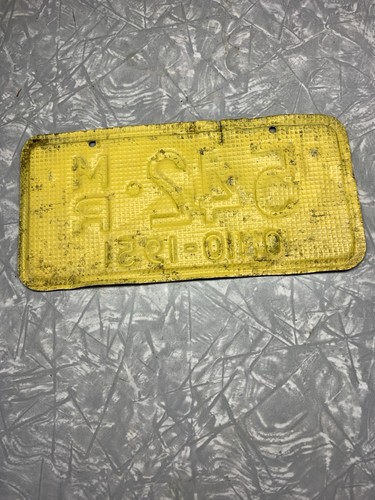 1960 OHIO Watercraft BOAT License Plate Aluminum 1951 MR Vintage Marine ...