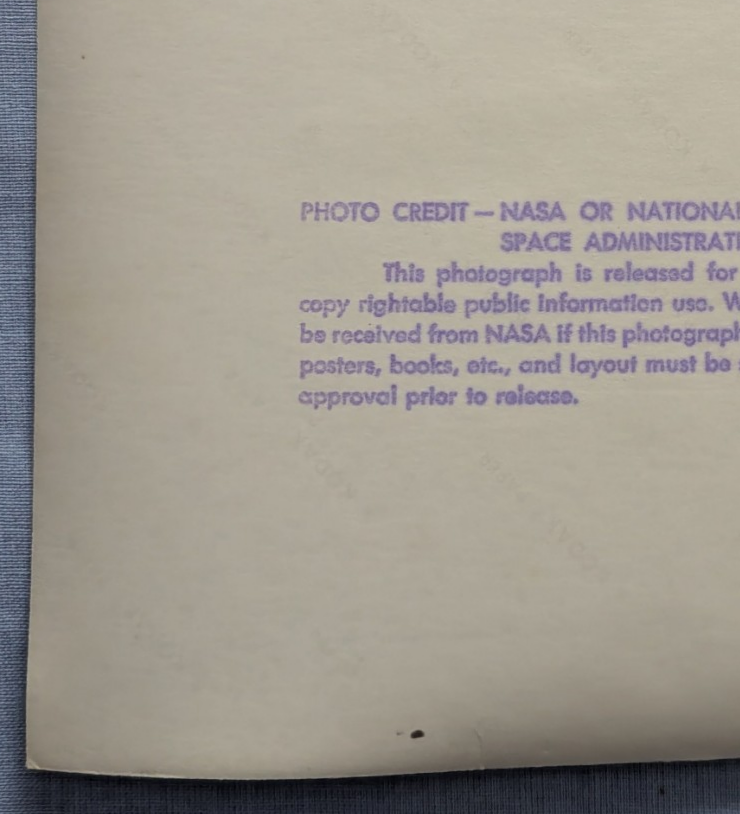 NASA Red Serial Number Gemini Earth View Photo A Kodak Paper Type 1 ...