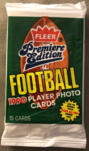 1990 Fleer Football Card Pack Terry Hoage Eagles (Top) Stan Brock ...