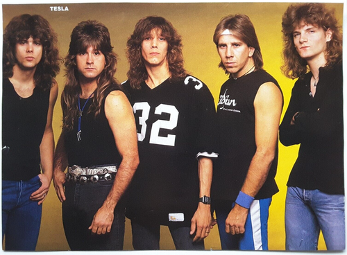 TESLA BAND / WHITESNAKE VINTAGE 198O'S FULL PAGE MAGAZINE PINUP POSTER ...