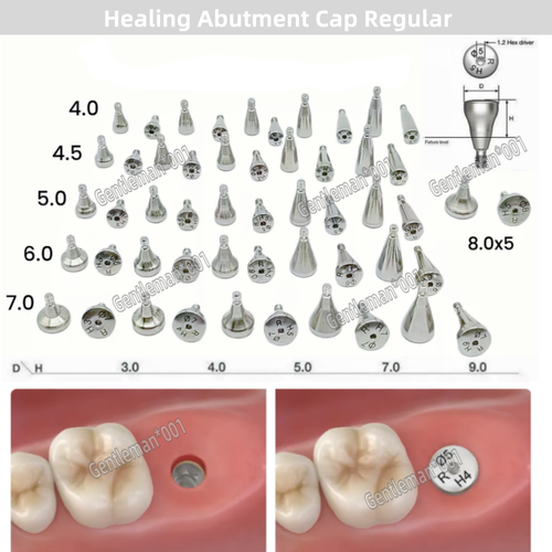10pcs Dental Caps Healing Abutment Cap Regular Platform Fits ostem ...