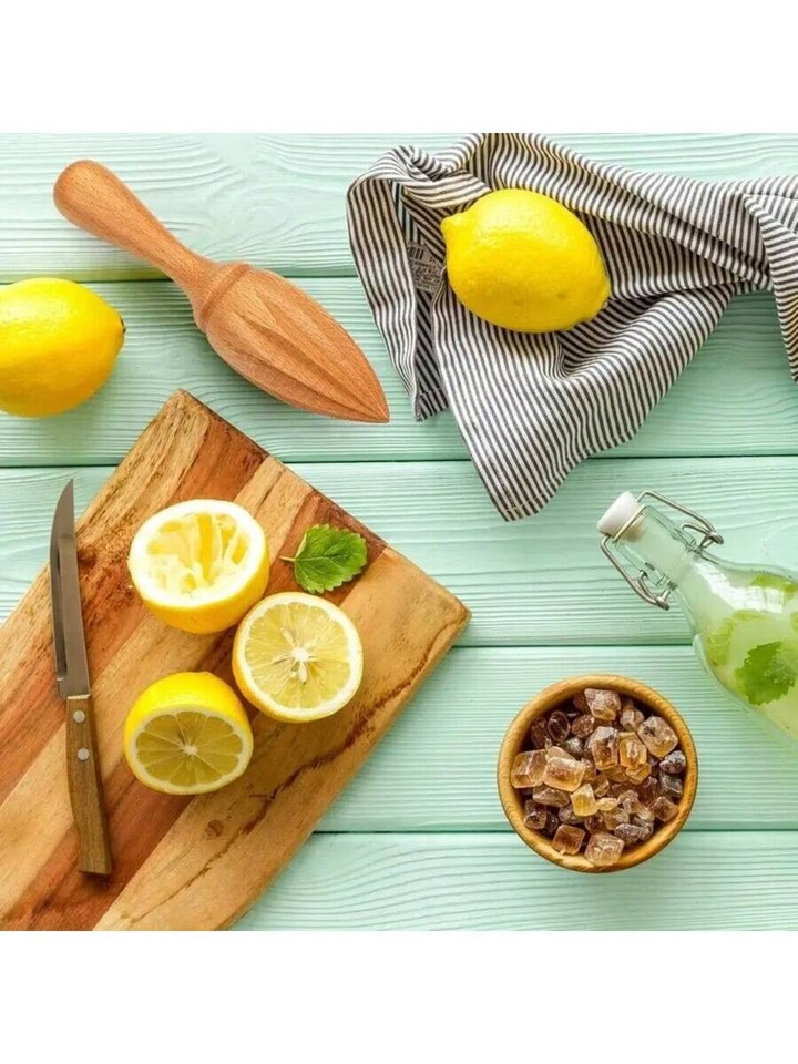 LEMON SQUEEZER WOODEN HAND JUICER KITCHEN CITRUS LIME ORANGE PRESS ...