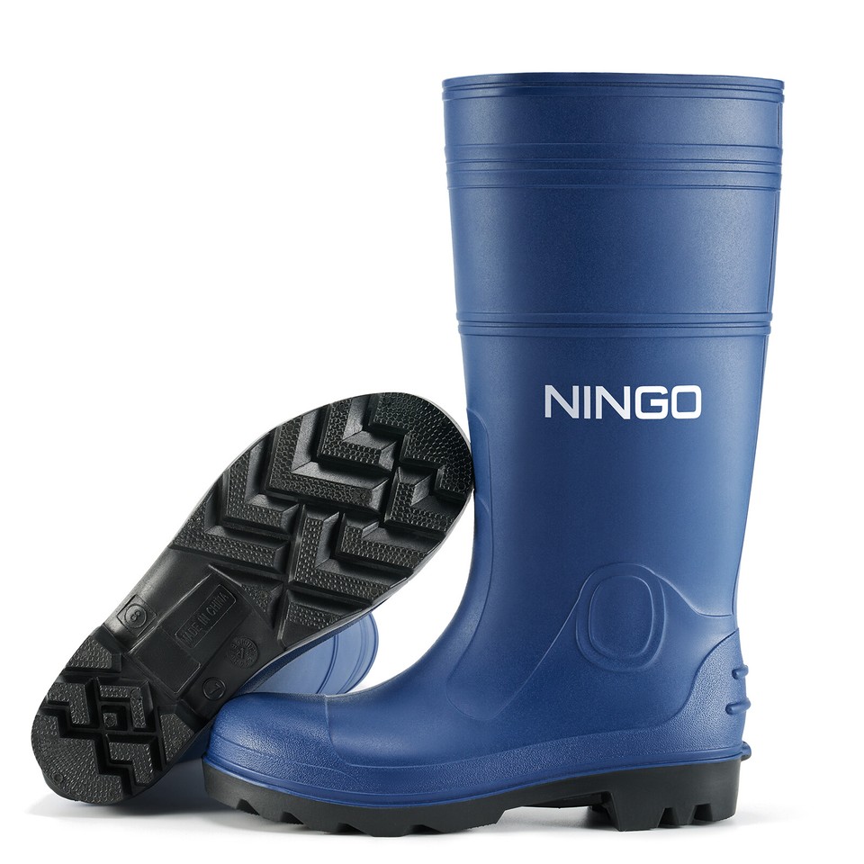 NINGO Men Steel Toe/Shank Work Rain Boot Arch Support Construction ...