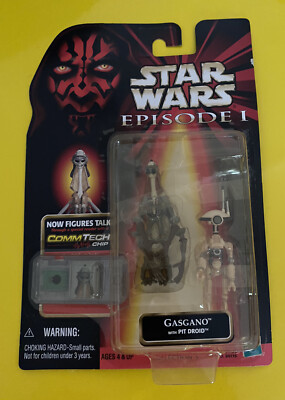 1999 Hasbro Star Wars Episode 1 TPM Gasgano With Pit Droid 3.75” Action ...