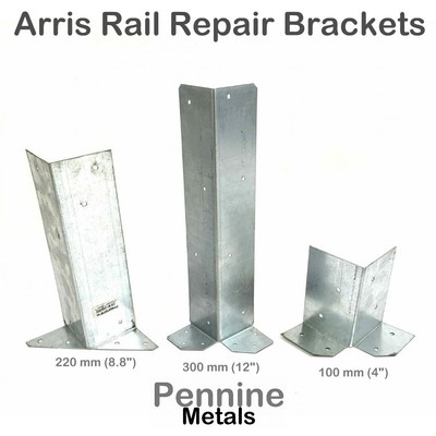 Arris Rail REPAIR Brackets (475) Fencing Panel Post Galvanised 3 sizes ...