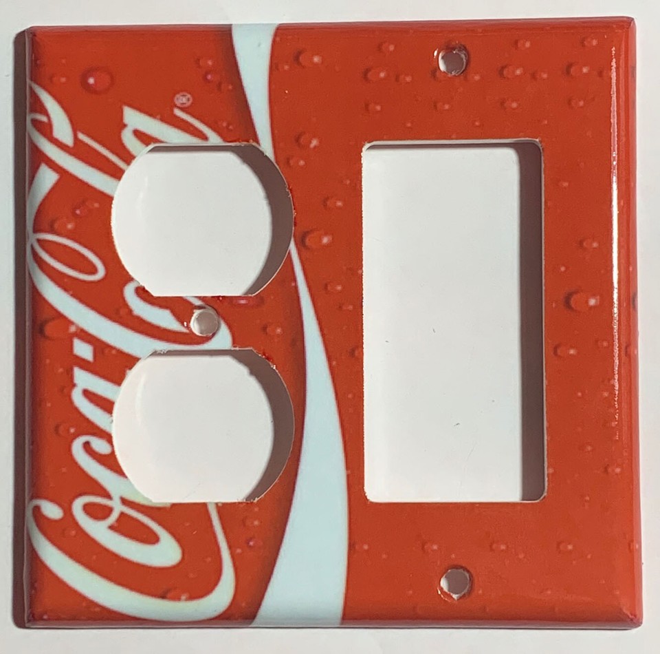 Coke Coca Cola Logo Light Switch Power Outlet wall Cover Plate Home ...