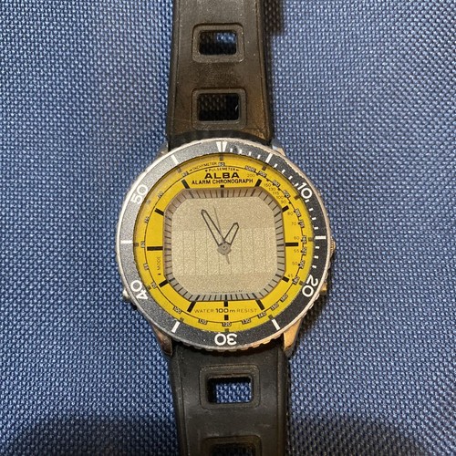 Seiko Alba Y950-505A Analog Quartz Men Rare! Digi- Twenty Faces Vintage ...