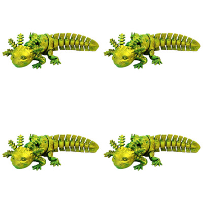 3D Printed Axolotl Toy Articulated Mechanical Axolotl Figurine (Yellow ...