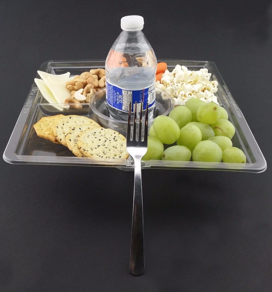 Square Clear Plastic Party Plates one hand premium food Service plates ...
