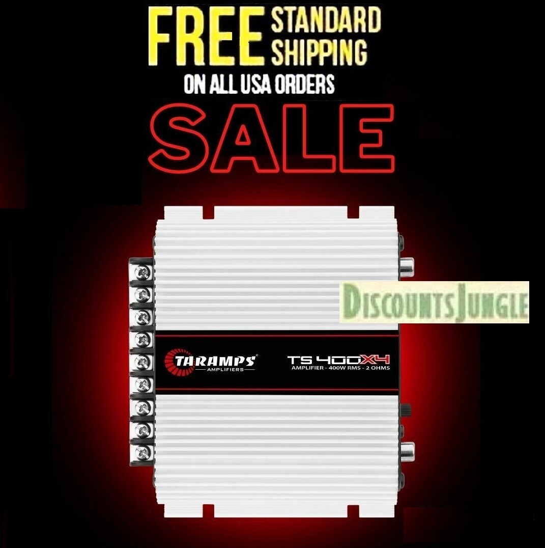 TARAMPS TS400x4 2 Ohms Amplifier 4 Channel 400W Amp Car ULTRA SUPER COMPACT