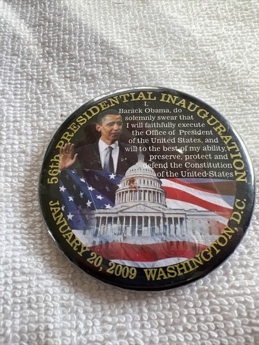 BARACK OBAMA 2009 PRESIDENTIALINAUGURATION VINTAGE 2.2" PIN PINBACK L ...