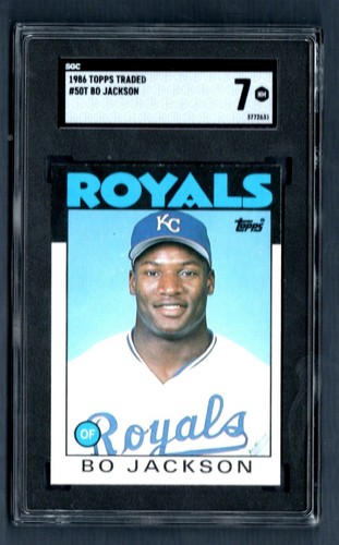 Bo Jackson 1986 Topps Traded #50T Kansas City Royals RC Card SGC 7 NM ...