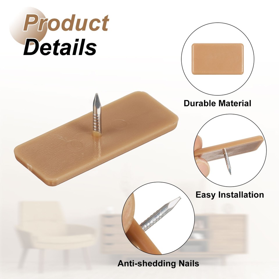 Tack-in Drawer Glides 16pcs, 31.7x12.7mm Plastic Furniture Slider Tack ...