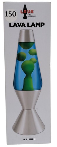 Original Lava® Lamp 16.3'' Blue Liquid Yellow Lava Silver Base & Cap ...