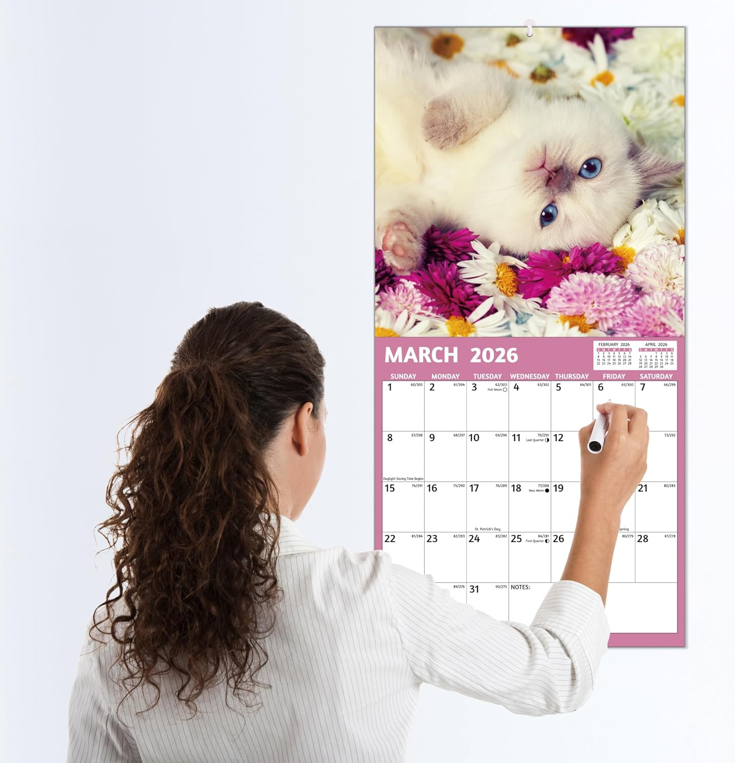 2026 Calendar, 2026 Wall Calendar, Cute Cats Calendar 2026.