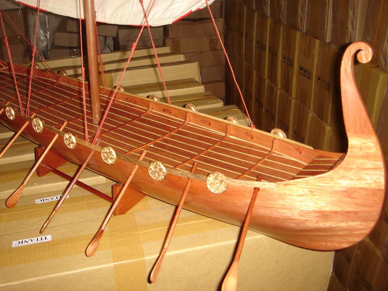 Viking Dragon boat high quality hand made wooden model ship 40" | eBay