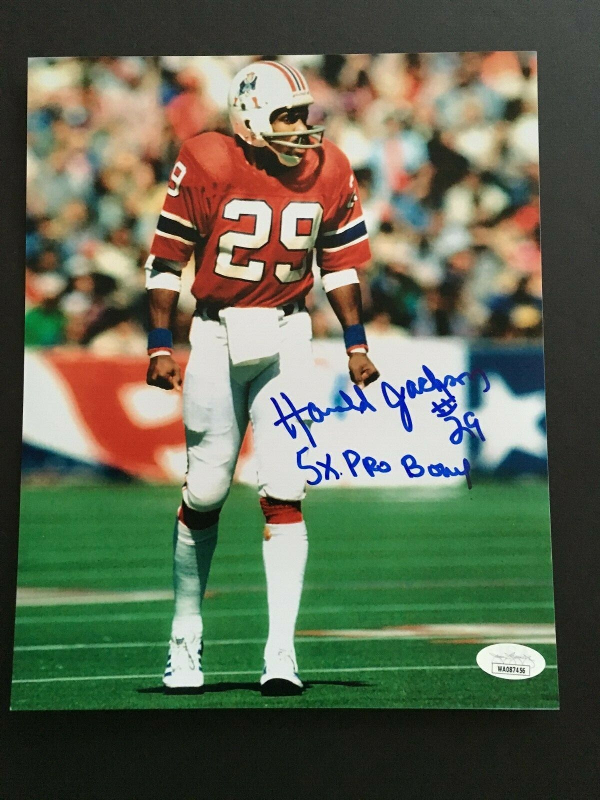 HAROLD JACKSON AUTOGRAPHED 8X10 NEW ENGLAND PATRIOTS PHOTO W/INSC. J.S ...