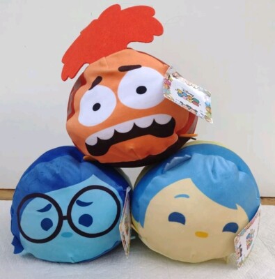 NEW SET 3 Disney Pixar Tsum Tsum INSIDE OUT 2 Medium Plush ANXIETY JOY ...