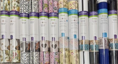 Large lot of Cricut Vinyl Patterned, Iron-on, Permanent and removable ...