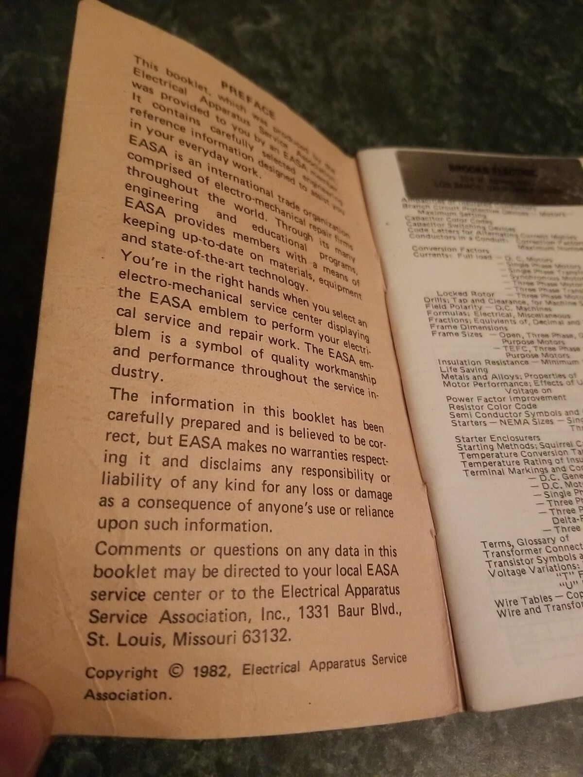 Vintage 1982 EASA Electrical Engineering Pocket Handbook Book USA | eBay