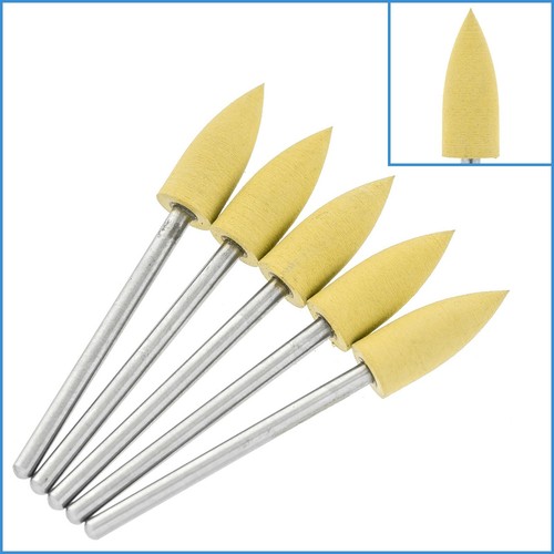 5pcs 600 Grit 6mm Pointed Diamond Silicone Polishing Burr Bur For ...
