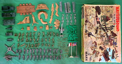 Marx ORIGINAL Battleground Playset 4756 w RARE Firing Cannon 1960s-70s ...