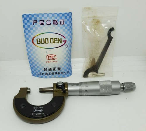 GUO GEN Micrometer 0-25mm Professional Thickness Metric MC Measuring ...