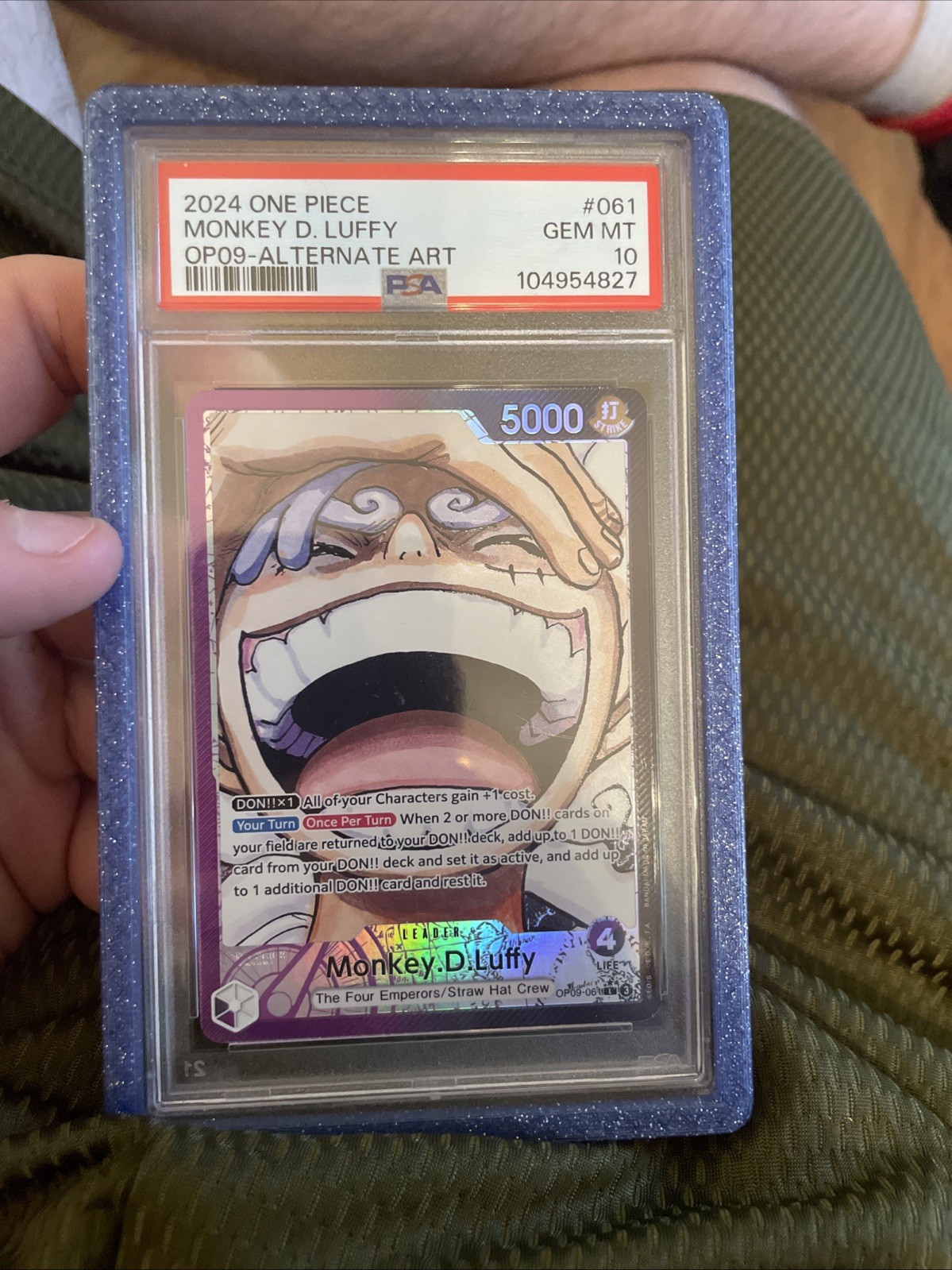 2024 One Piece #61 Monkey D Luffy PSA 9 Alt Art Leader OP09-061 ...