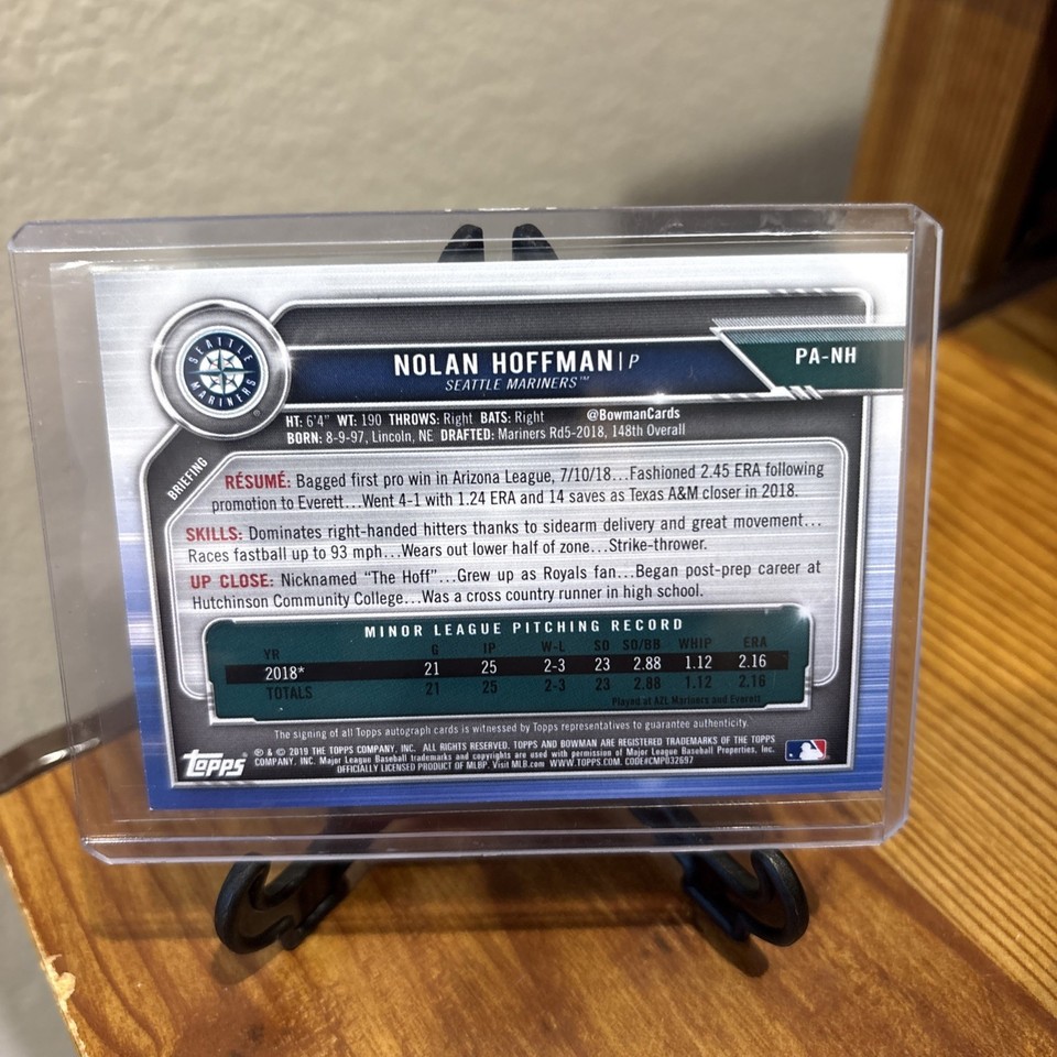 2019 Bowman Baseball Nolan Hoffman 1st Prospects Auto #PA-NH | eBay