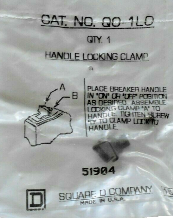 (QTY:3) SQUARE D QO-1LO, QO1LO BREAKER HANDEL LOCK ON OR OFF AKA 51904 ...