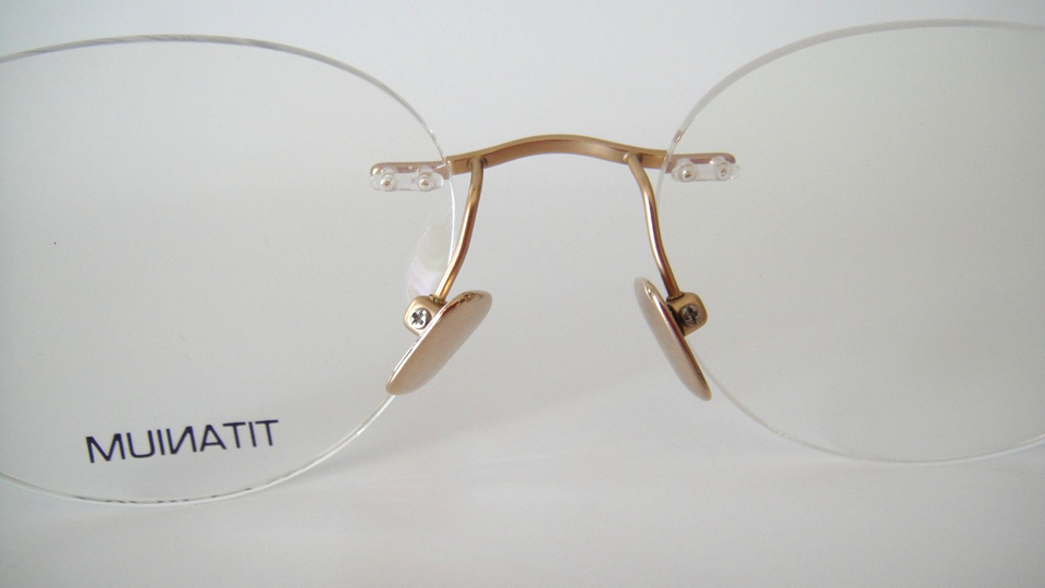 Zeiss Beta Titanium Germany 52-18 140 Rimless Gold Round Frames ...