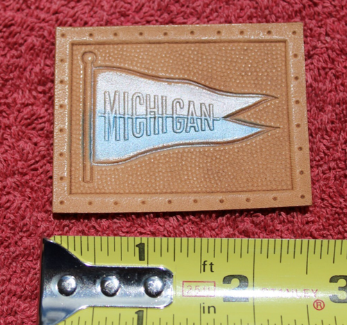 1920s University of Michigan Tobacco Leather Flag Patch College ...