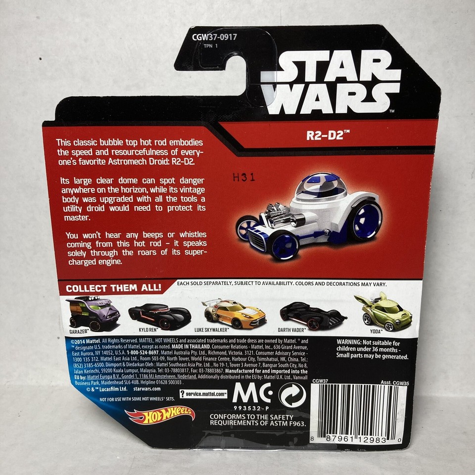 R2-D2 R2 D2 CAR ROBOT STAR WARS DISNEY HOT WHEELS HW DIECAST 2014 | eBay