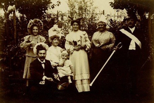 France family posing Fancy Dress Party Old Photo 1900 | eBay