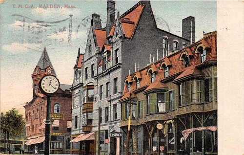 Malden Massachusetts 1911 Postcard YMCA Building Lunch Cafe | eBay