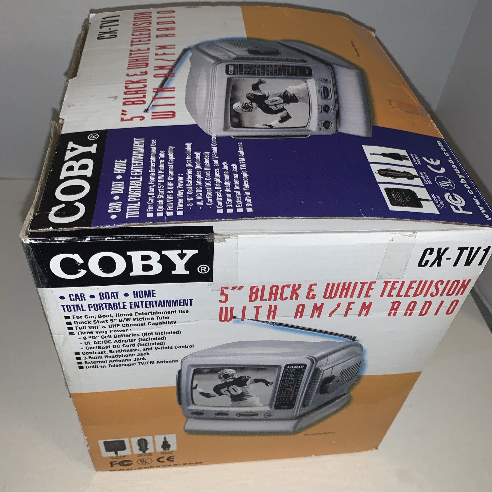 Coby CX-TV1 5" Analog CRT Television & AM/FM Radio New In Styrofoam ...
