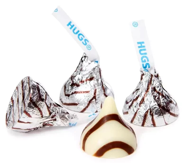 HERSHEY'S HUGS 20 LBs Milk White Creme Chocolate Candy Foil Wrap Bulk ...