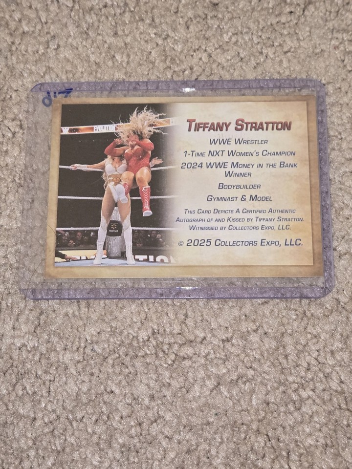 Tiffany Stratton Signed Kiss Card Wrestler WWE Collectors Expo Champion ...