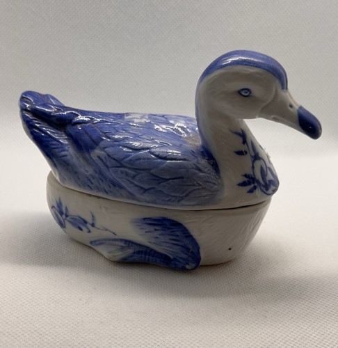 Vintage Ceramic Blue And White Delft Style Duck | eBay