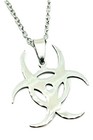Biohazard Pendant Necklace Stainless Steel 22" Chain Symbol Anarchy ...