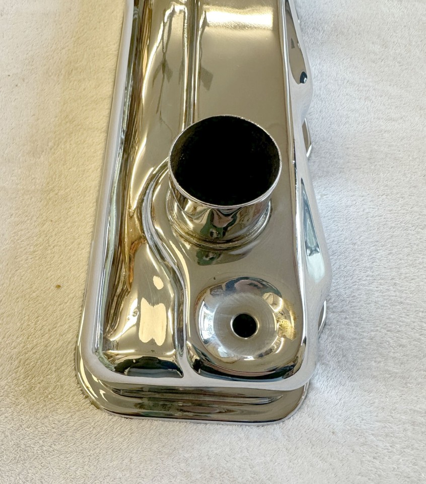 MoPar Poly V8 CHROME Valve Covers 3 BOLT 1956-66 277 301 303 313 318 ...